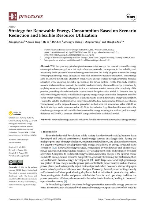 PDF Strategy For Renewable Energy Consumption Based On Scenario Reduction And Flexible