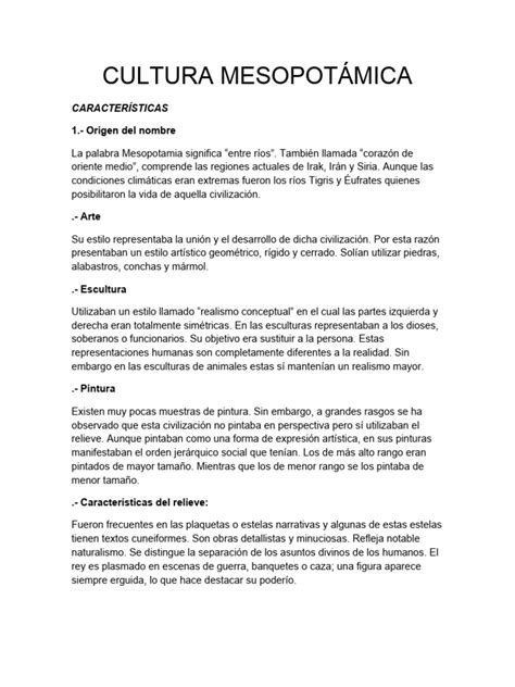 Cultura Mesopotámica Pdf Mesopotamia Escultura