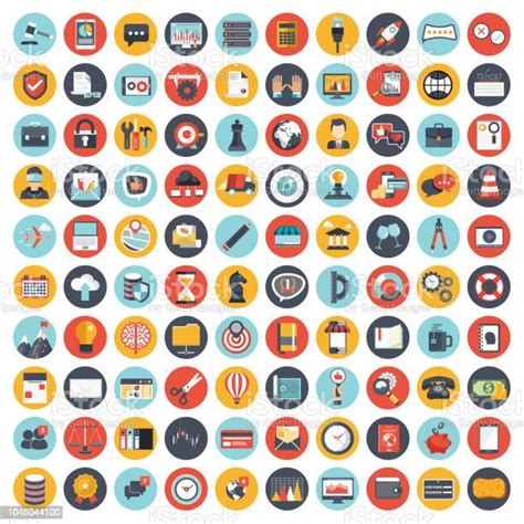 비즈니스 및 관리 아이콘 웹사이트 및 모바일 응용 프로그램에 대 한 설정입니다 평면 벡터 일러스트 레이 션 아이콘에 대한 스톡