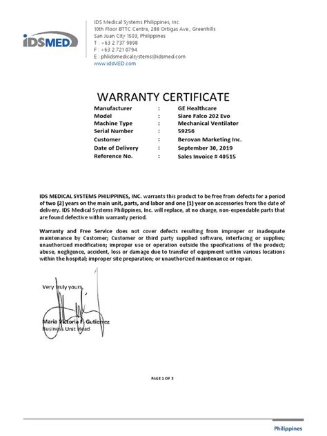 Berovan 1 Unit Siare Falco 202 Evo Certificates Pdf