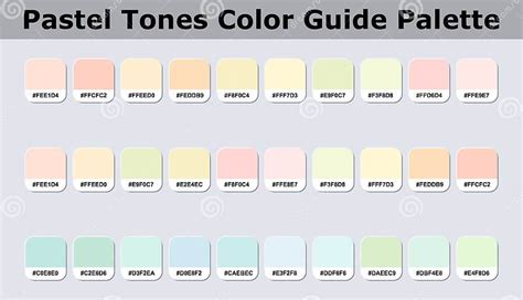Pastel Tones Color Palette Catalog Sample With Rgb Hex Codes Vector