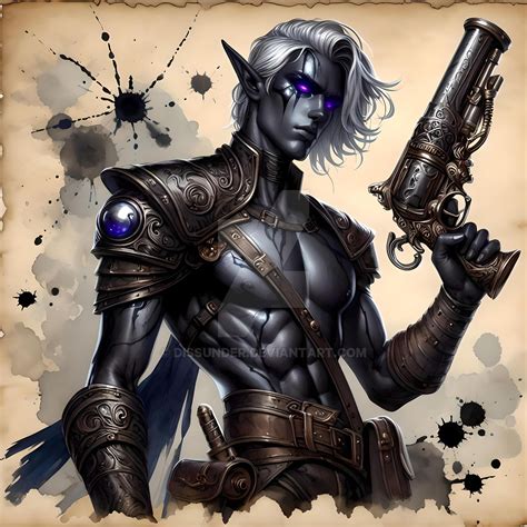 Drow Gunner Dnd Character Art Portrait 7 By Dissunder On Deviantart