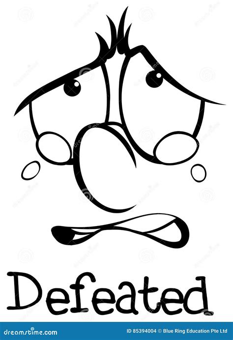 Expression Wordcard For Defeated Stock Vector Illustration Of Clipart