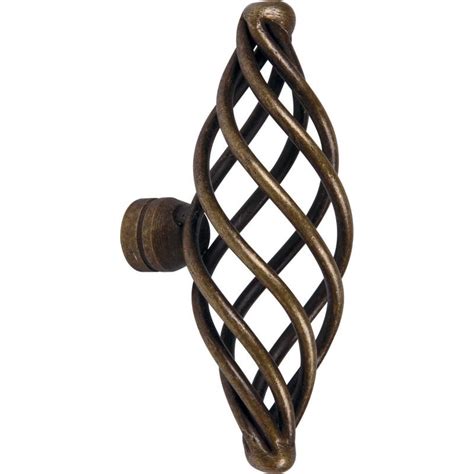 Twisted Cage Cabinet Knob Brass 76mm Hiatt Hardware