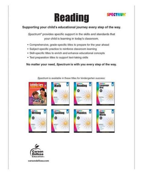 Barnes And Noble Spectrum Reading Grade K By Spectrum Compiler Macys