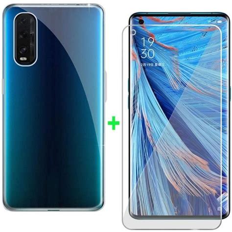 Coque pour Oppo Find X Verre trempé écran Film Protecteur Transparent Souple Silicone étui