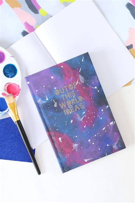 DIY Galaxy Painted Notebook Damask Love