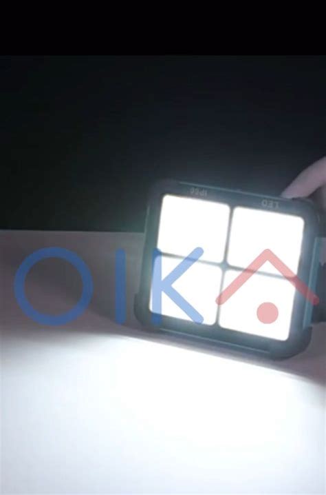 Portable Solar Flood Light Led Sos Red Blue Warning Light Outdoor