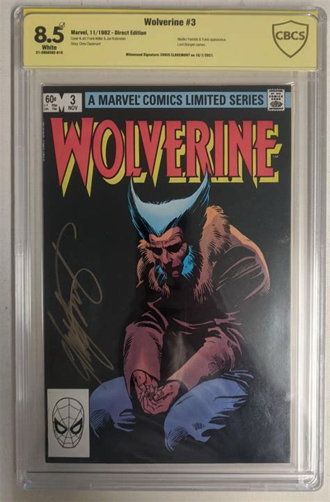 Chris Claremont Signed 1982 Wolverine Issue 3b Marvel Comic Book