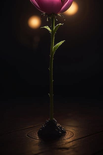 Premium AI Image | A flower with a light on it