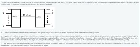 Consider The Ethernet Network Below Consisting Of N Chegg Com