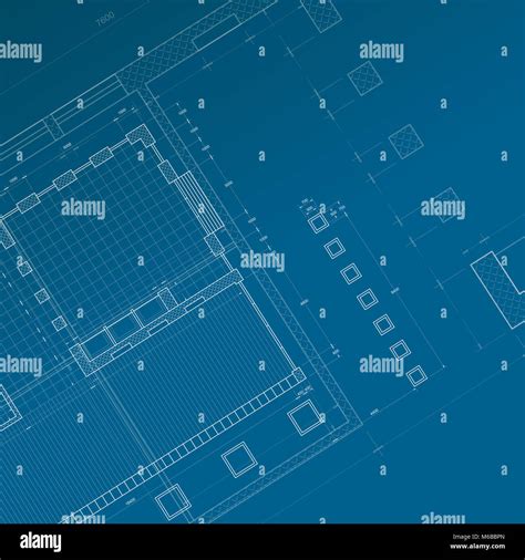 Blueprint D Rendering Construction Stock Photo Alamy