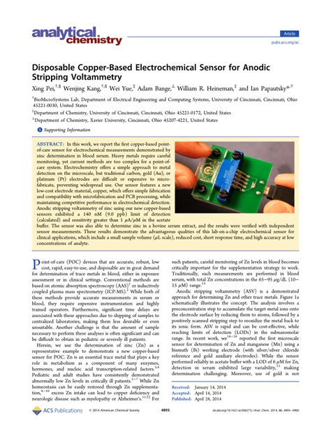 Pdf Disposable Copper Based Electrochemical Sensor For Anodic Stripping Voltammetry