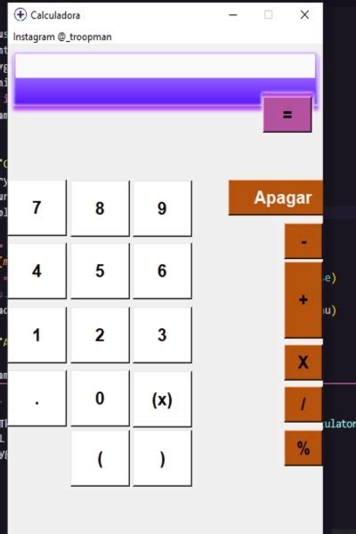 calculadora simples feita com python e tkinter