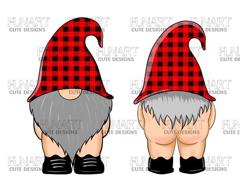 Naked Gnomes Clipart Bundle Png Files Funny Gnome Designs PNG Etsy Australia