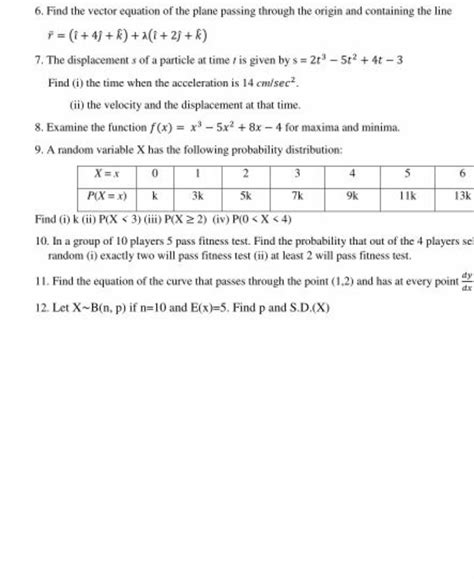 Find The Vector Equation Of The Plane Passing Through The Origin And Cont