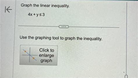 solved graph the linear inequality 4x y≤3 use the graphing