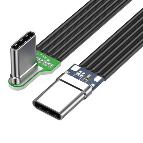 JZROCKER Flat Silicone Type C Cable Left Right Angled Connectors Tight Space Charging Walmart Com