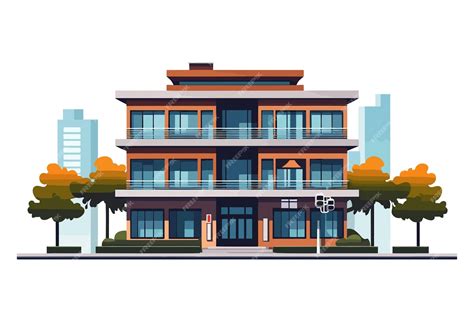 Premium Vector Flat City Buildings Flat Vector Art Illustration