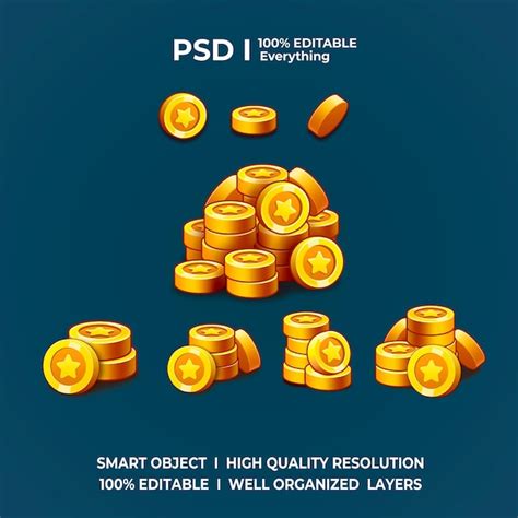 Editable Gold Coins Pack Game Coins Stacks Coins Packs Gold Coins For