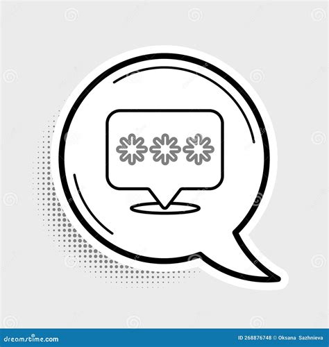 Line Password Protection And Safety Access Icon Isolated On Grey