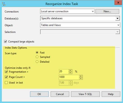 Index Rebuild Reorganize And Statistics In Maintenance Plans In Sql