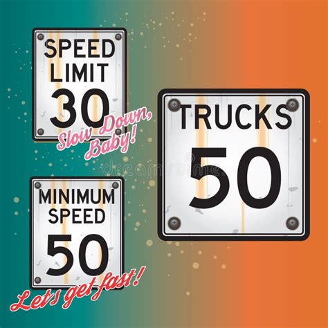 Set Of Road Signs Vector Illustration Decorative Design Stock Vector