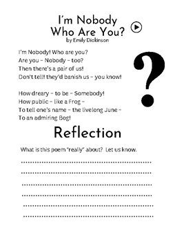 Im Nobody Who Are You Poem Literature Poetry Video Free Ela
