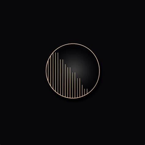 Premium AI Image A Close Up Of A Black And Gold Circle With A Line In