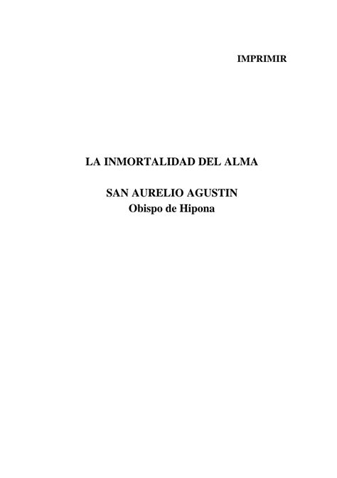 SOLUTION San Aurelio Agustin La Inmortalidad Del Alma Studypool