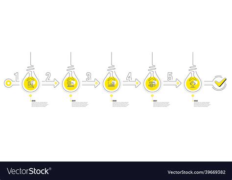 Business Infographic 5 Steps Timeline Workflow Vector Image
