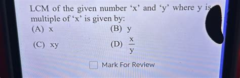 Lcm Of The Given Number X And Y Where Y Is Studyx