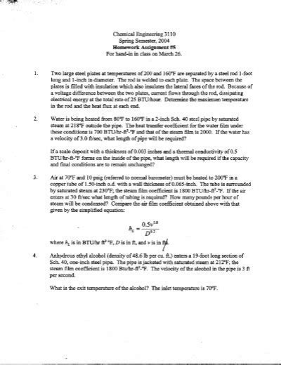 Homework Solution Chemical Engineering