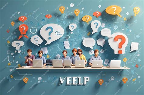 Premium Ai Image Web Help And Support Template With Question Marks