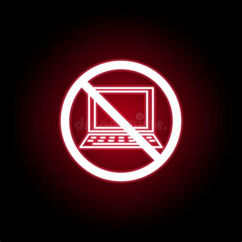 El Icono Prohibido Del Ordenador Portátil Se Puede Utilizar Para La Web