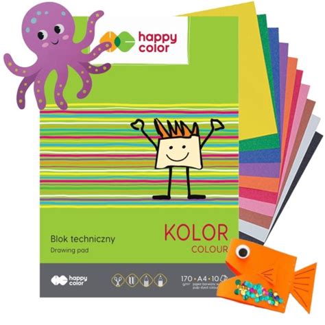 Blok Techniczny Kolorowy A4 170g 10 Ark Happy Colo 10775634647 Allegro Pl
