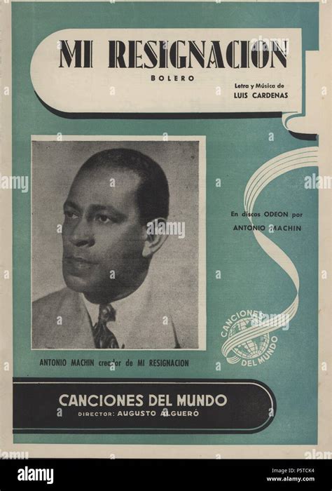 Partitura musical y cancionero Mi resignación bolero de Luis Cárdenas