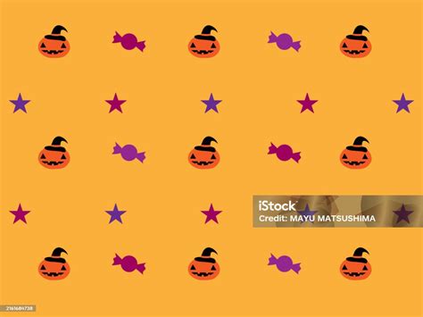 Happy Hallow Ween Jackolantern And Candy Background Design Pattern Stock Illustration Download