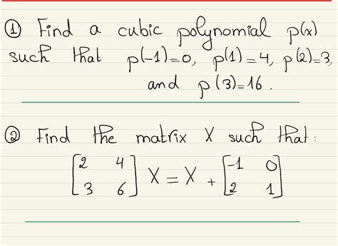 Solved 1 Find A Cubic Polynomial P X Such That
