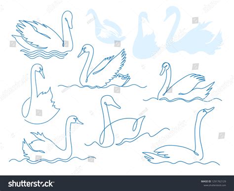 Swan Continuous One Line Drawing Vector Stock Vector Royalty Free