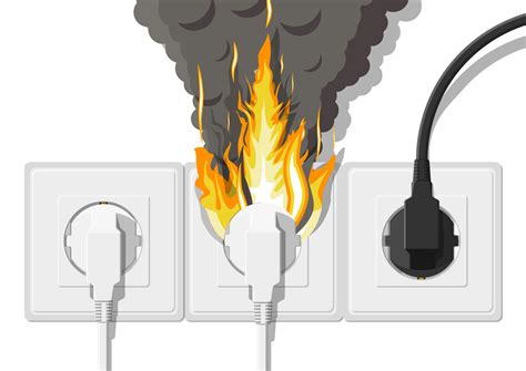 Electrical Outlet On Fire Overload Of Network 35773313 PNG