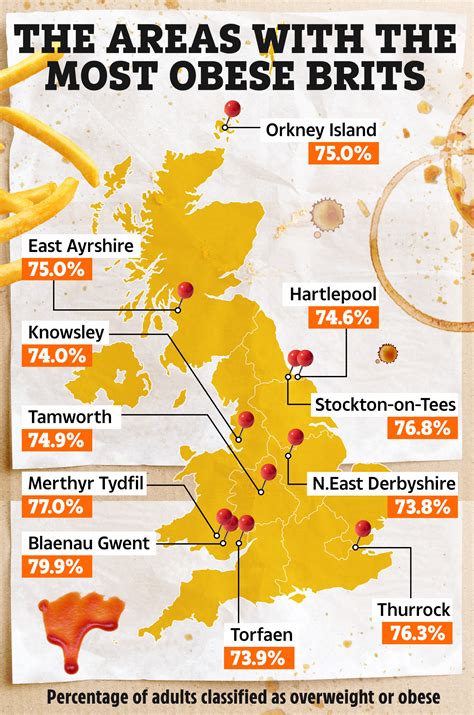 Map Reveals Obesity Capital Of Uk Where Does Your Area Rank The Us Sun
