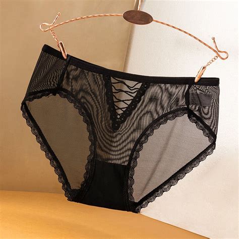 Lace Panties Low Waist Sheer Panties Comfortable Panties Light Panties Sexy Mesh Panties For