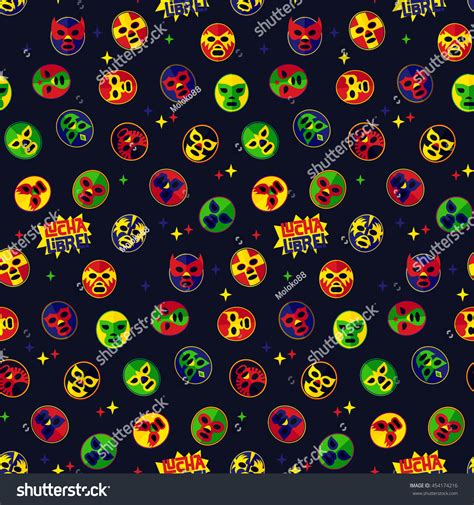 Mexican Lucha Libre Wrestling Pattern Stock Vector Royalty Free 454174216