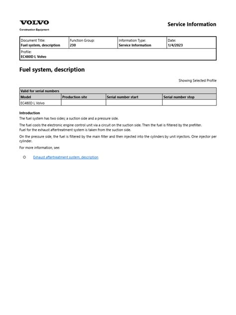 Ec480d Fuel System Pdf Fuel Injection Pump