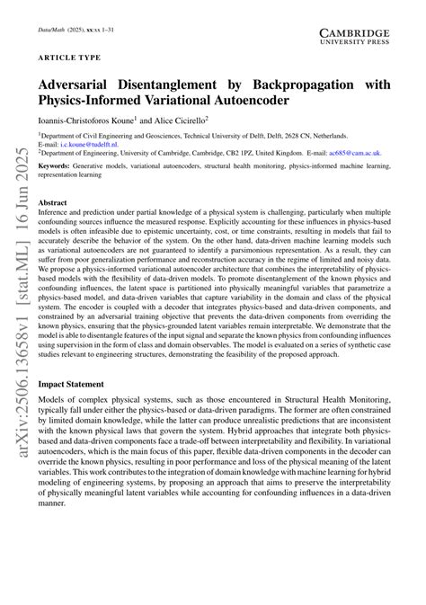 Pdf Adversarial Disentanglement By Backpropagation With Physics