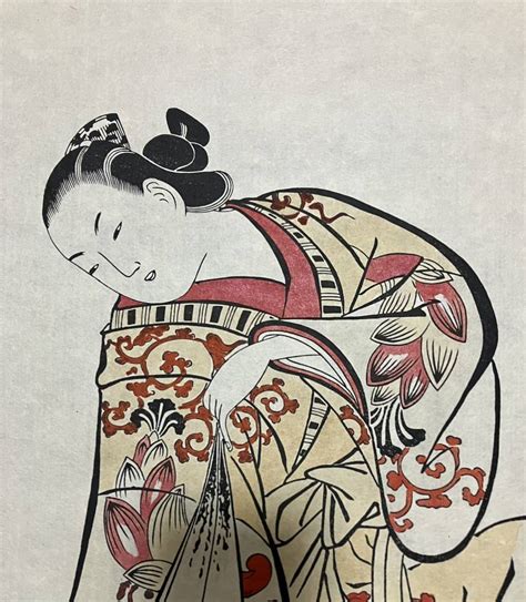 【やや傷や汚れあり】復版刻 懐月堂度繁「猫とたわむれる遊女」丹絵 美人図 浮世絵 木版画 サイズ約33x57cmの落札情報詳細 ヤフオク