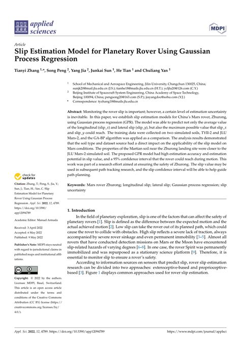 Pdf Slip Estimation Model For Planetary Rover Using Gaussian Process
