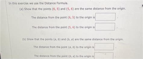 Solved This Exercise We Use The Distance Formula A Show Chegg