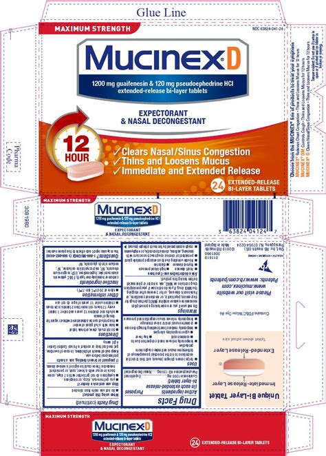 Mucinex D Maximum Strength Reckitt Benckiser Llc Guaifenesin 1200mg